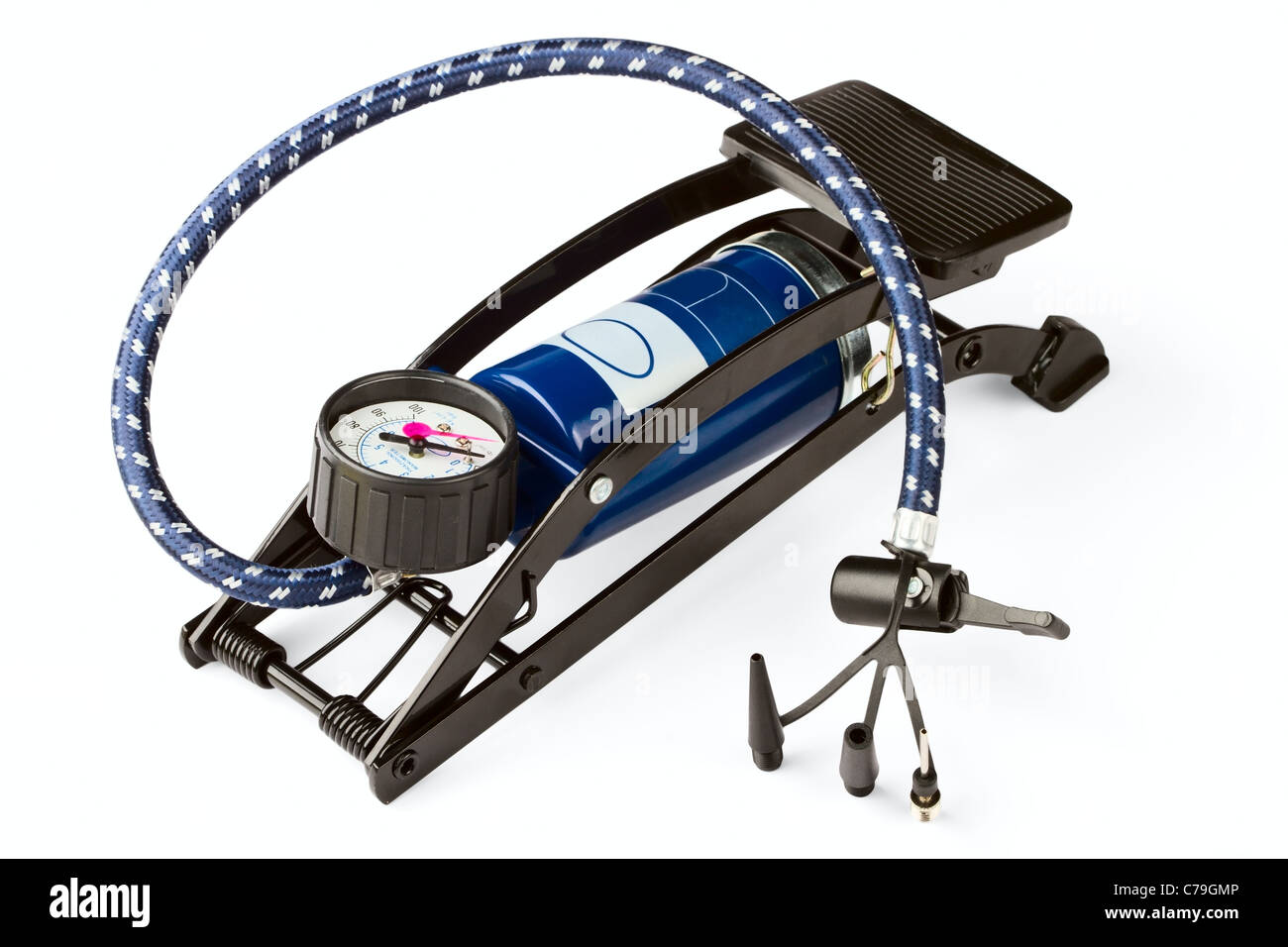 inflating pump isolated on a white background Stock Photo - Alamy