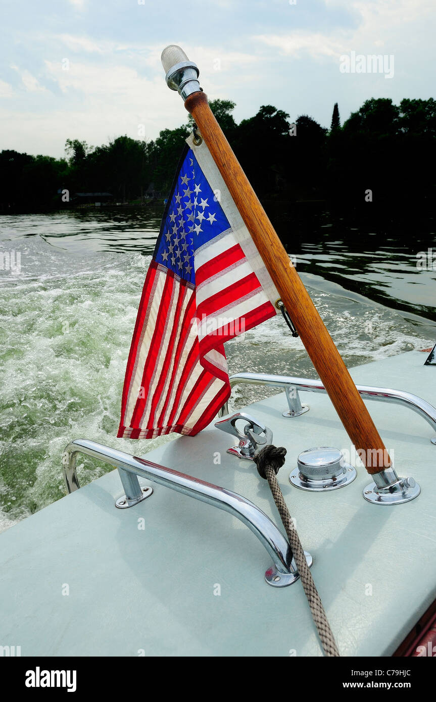 American flag wake boat hi-res stock photography and images - Alamy