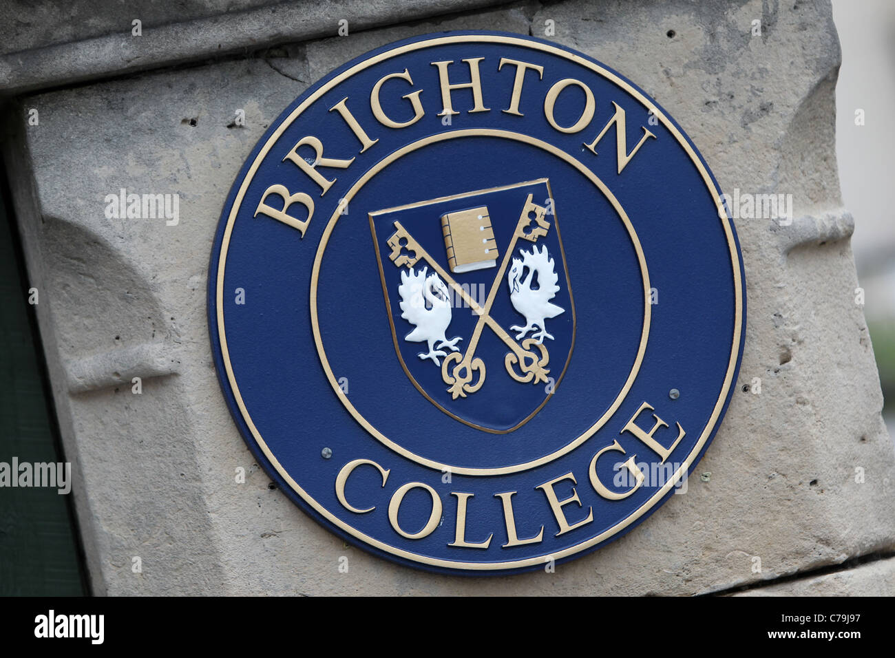 Brighton College sign on the front of their school in Brighton, East ...