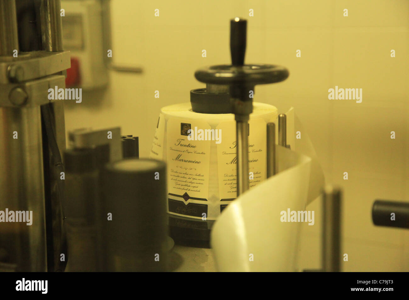alcoholic labeling system for bottles Stock Photo - Alamy