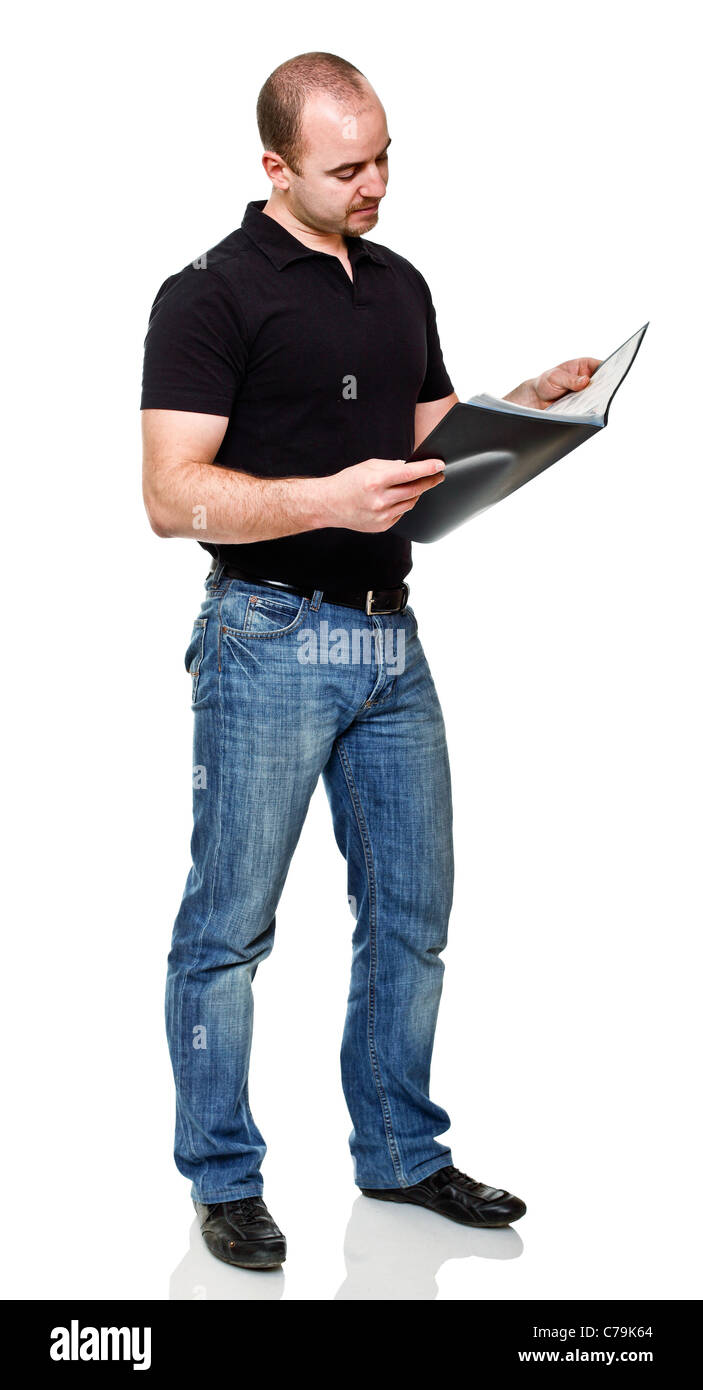 standing man isolated on white background Stock Photo - Alamy