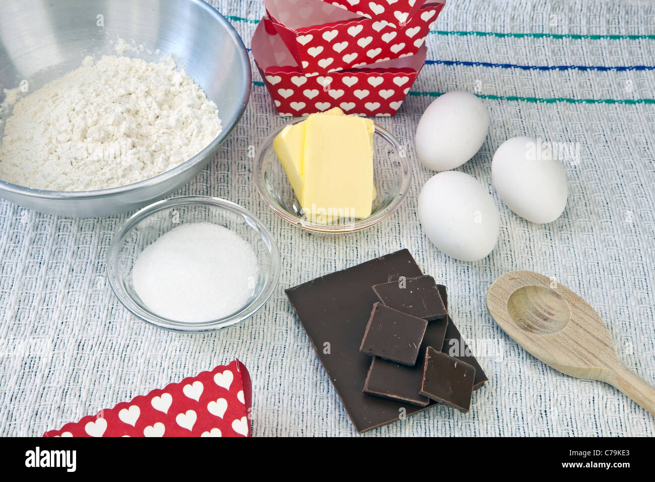 Ingredients for a chocolate cake Stock Photo - Alamy