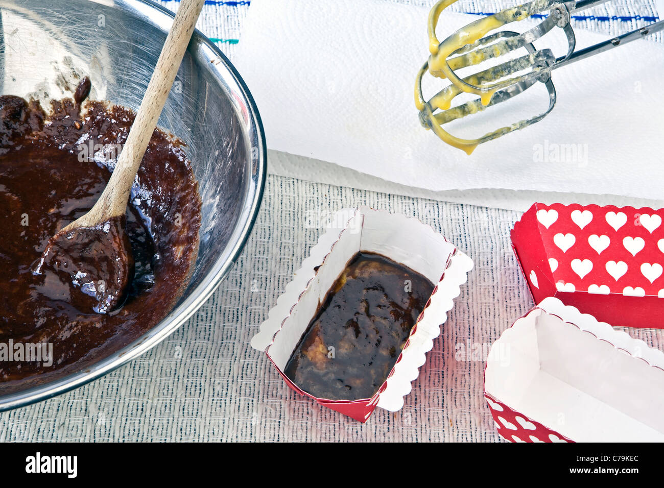 Preparation of a chocolate cake Stock Photo - Alamy