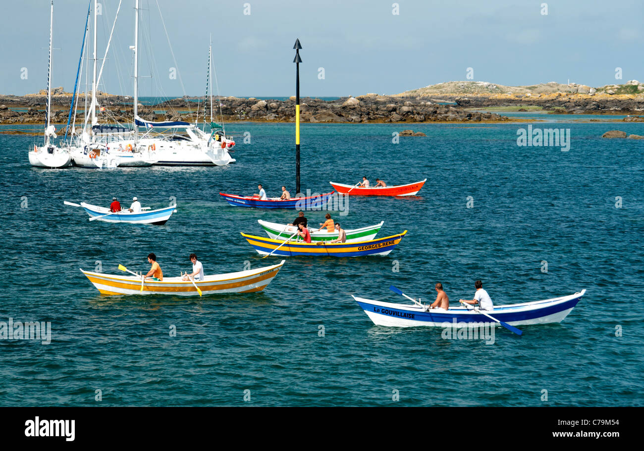 Chausey regattas, racing with dory boat (Chausey islands, Manche ...