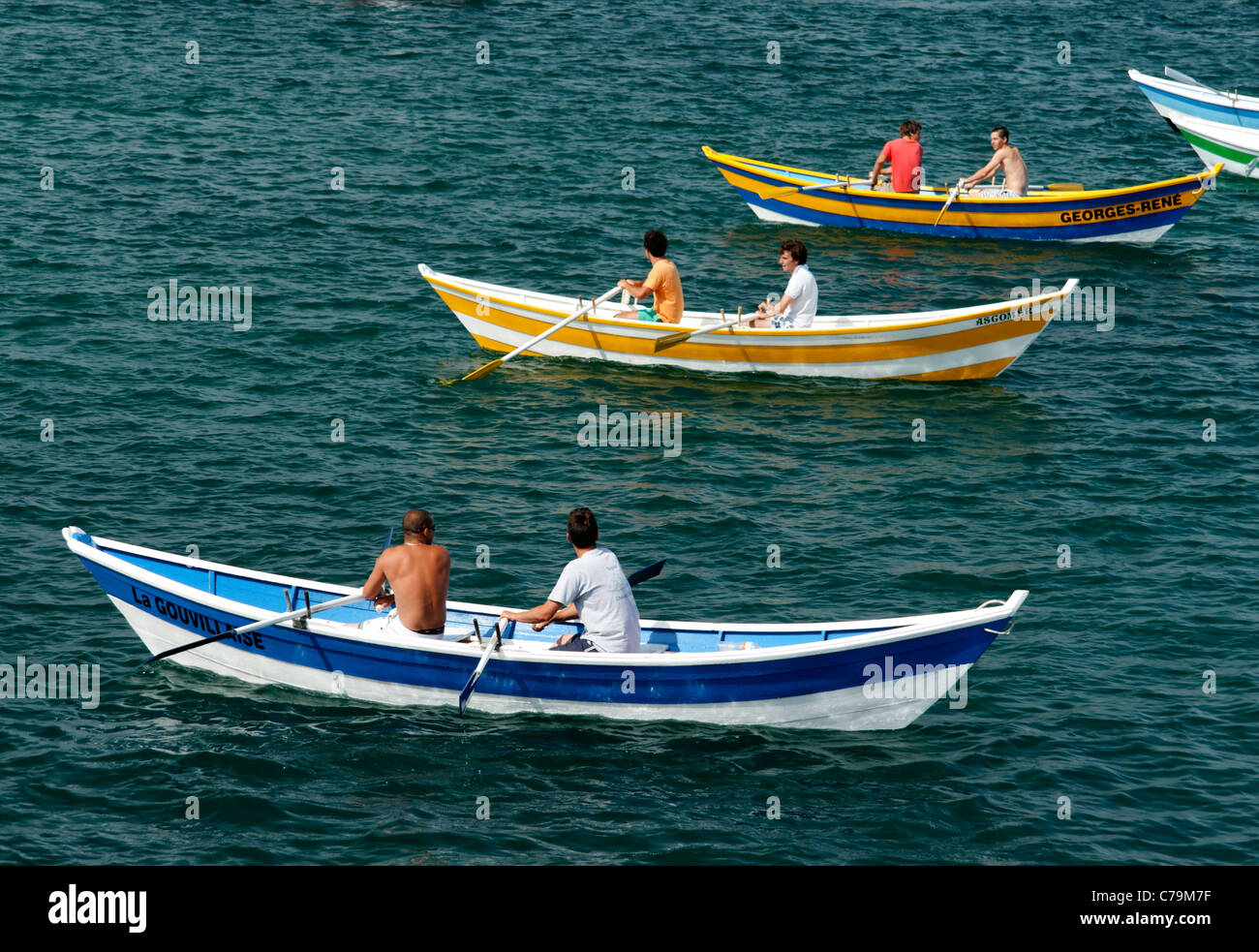 Chausey regattas, racing with dory boat (Chausey islands, Manche ...