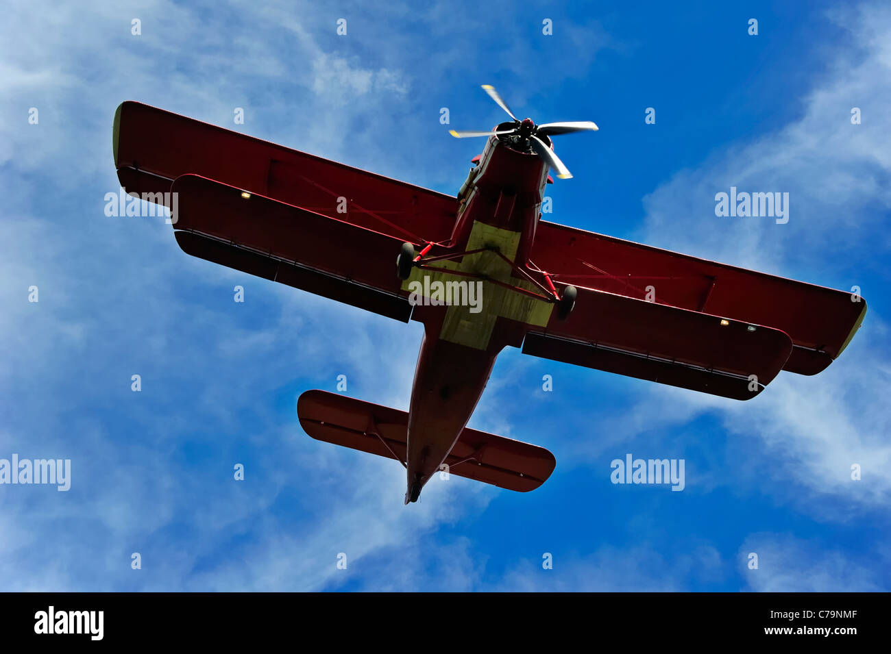 An Antonov AN-2 biplane landing Stock Photo - Alamy