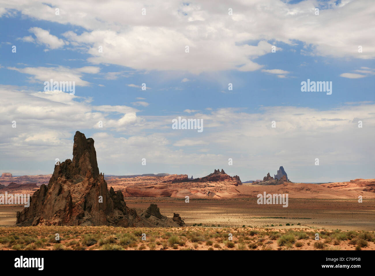desert landscape in the Navajo Reservation, Northern Arizona Stock ...