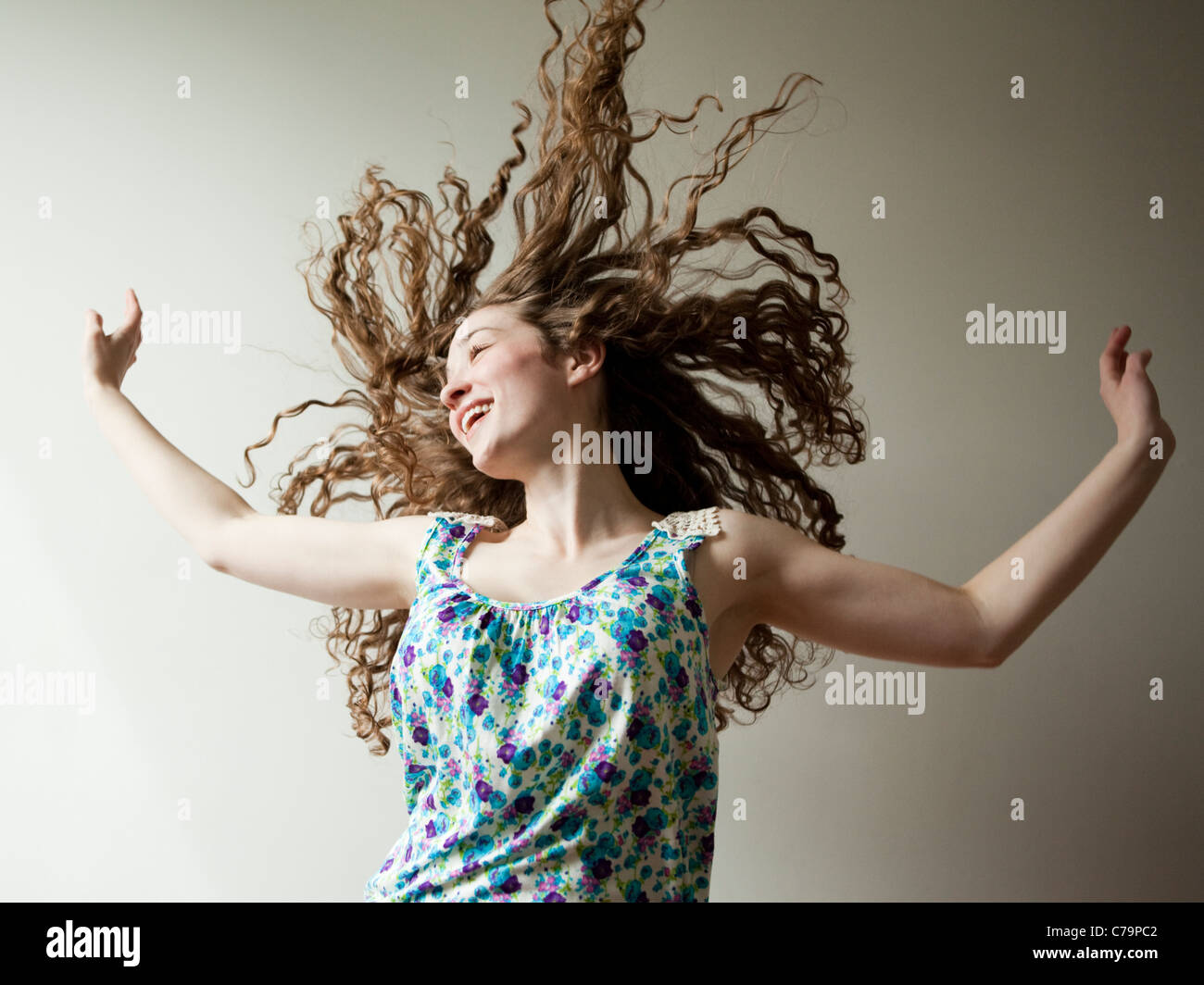 Horizontal shot young woman hi-res stock photography and images - Alamy