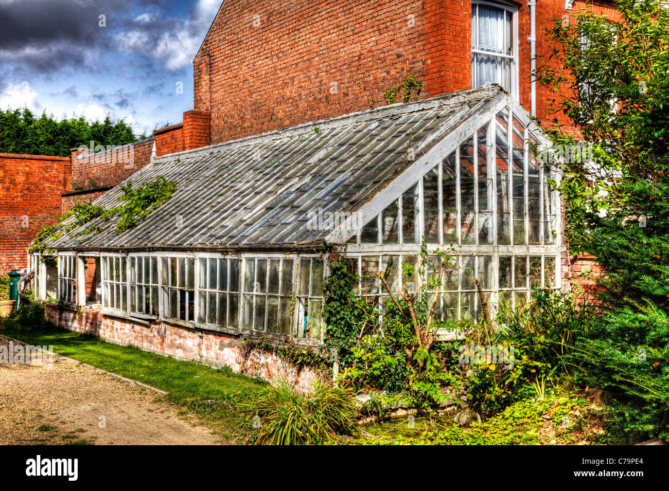 Louth, Lincolnshire, England, old victorian greenhouse derelict and ...