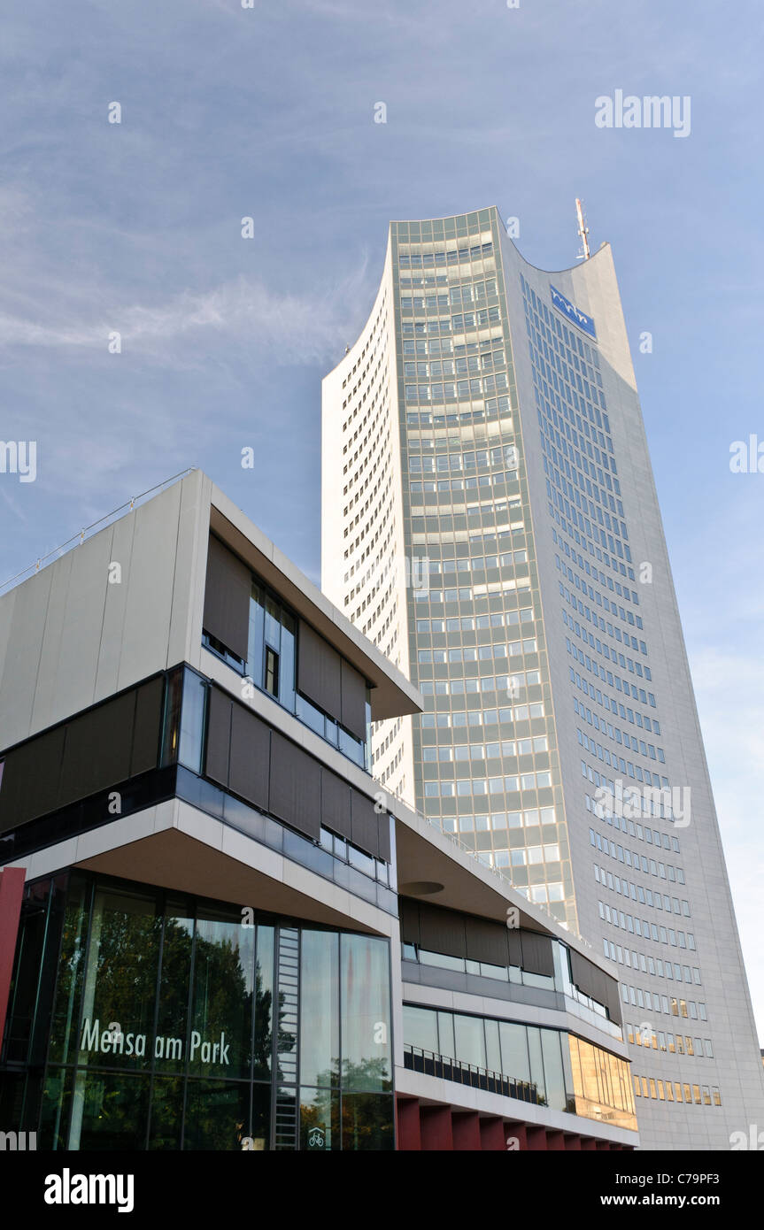 City-Hochhaus skyscraper, Panorama Tower, MDR, Leipzig, Saxony, Germany ...