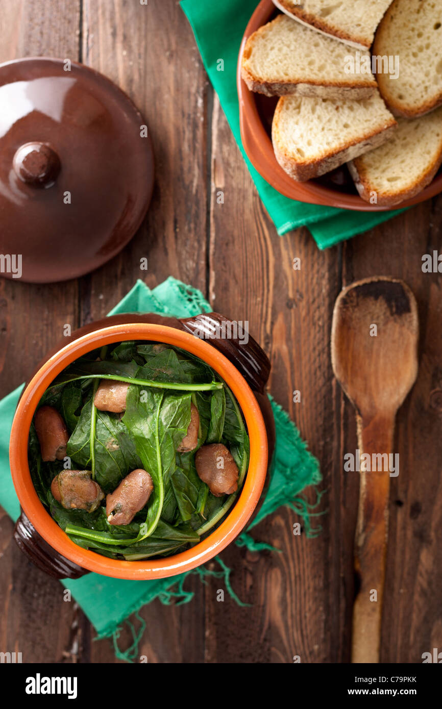 Chicory with Broad Beans: a Traditional Dish from Apulia, Italy Stock ...