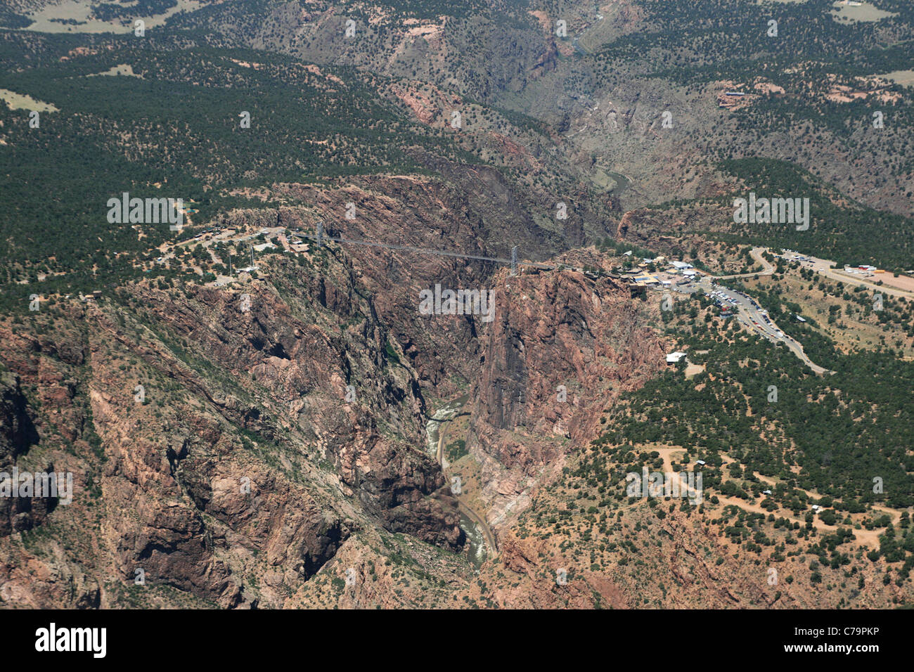 aerial photo of Royal Gorge and bridge, Colorado Stock Photo - Alamy