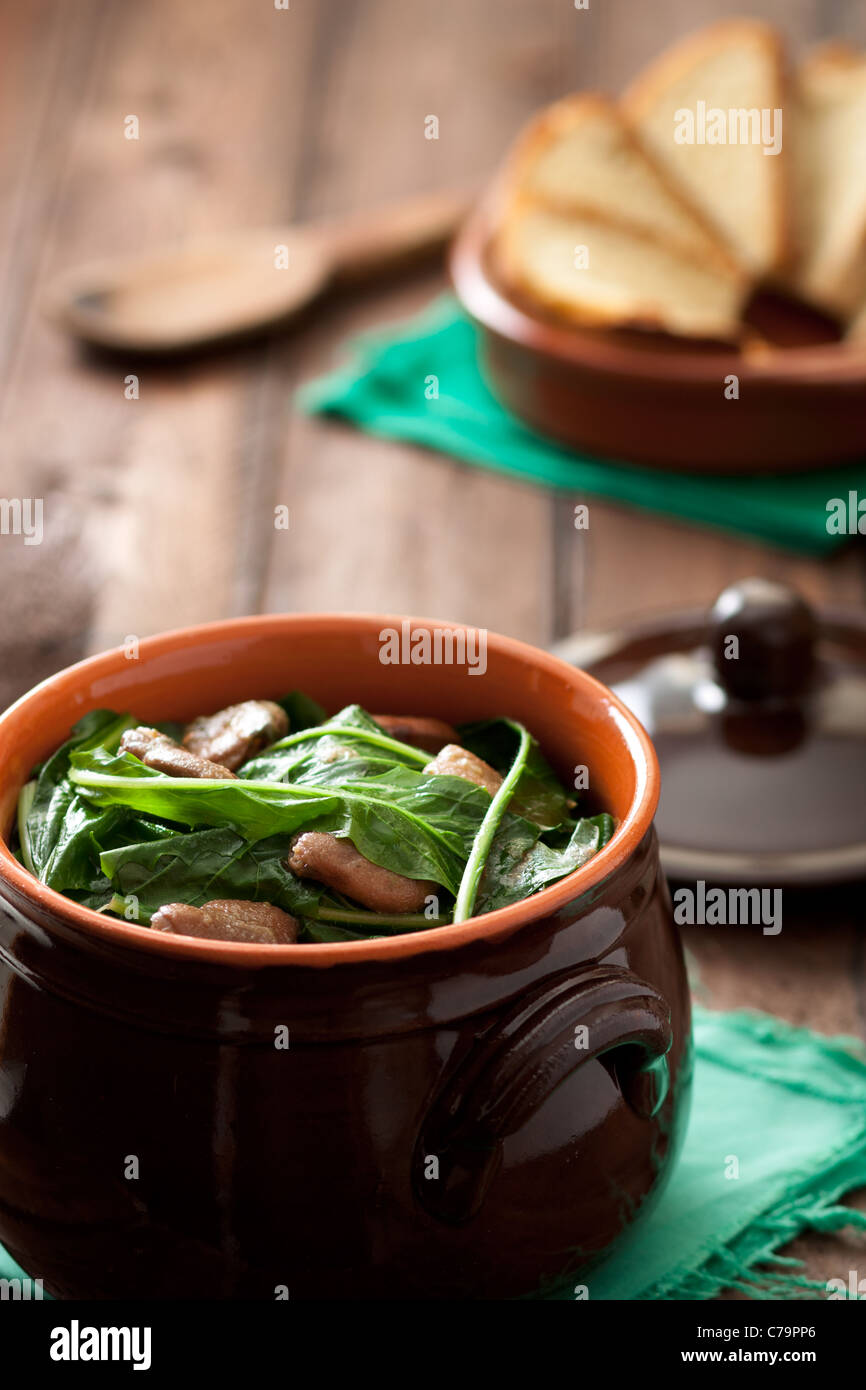 Chicory with Broad Beans: a Traditional Dish form Apulia, Italy Stock ...