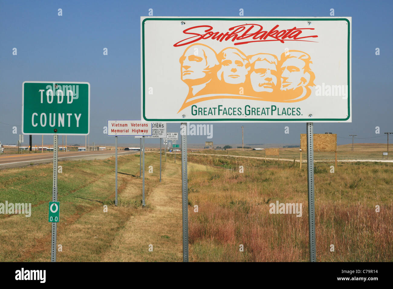 welcome to South Dakota road sign Stock Photo - Alamy