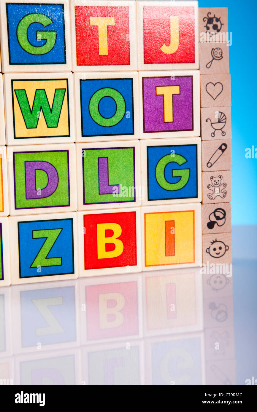 Block letters, baby Stock Photo - Alamy