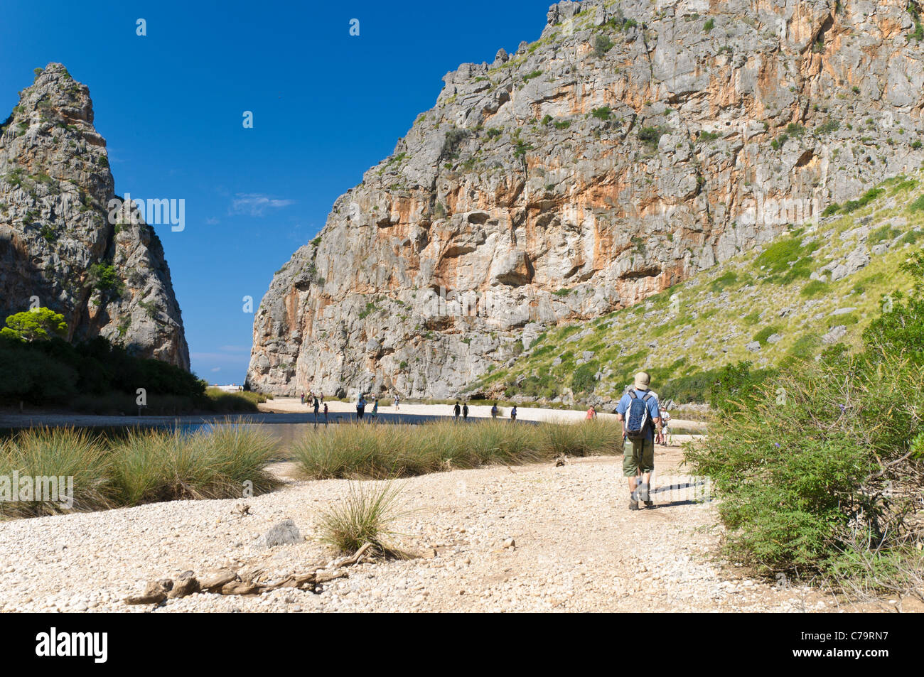 Gorge of the Torrent de Pareis in the mountains of Serra de Tramuntana ...