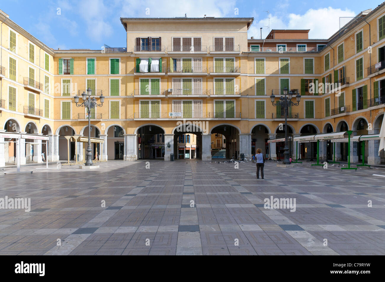 Plaza Mayor, main square in the historic town centre of Palma de ...