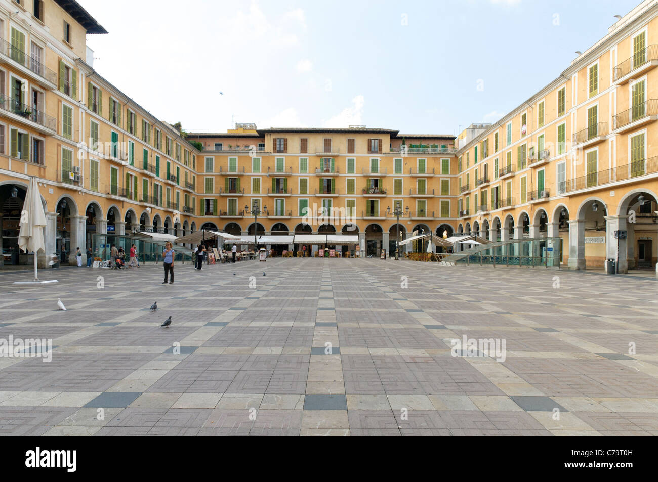 Plaza Mayor, main square in the historic town centre of Palma de ...