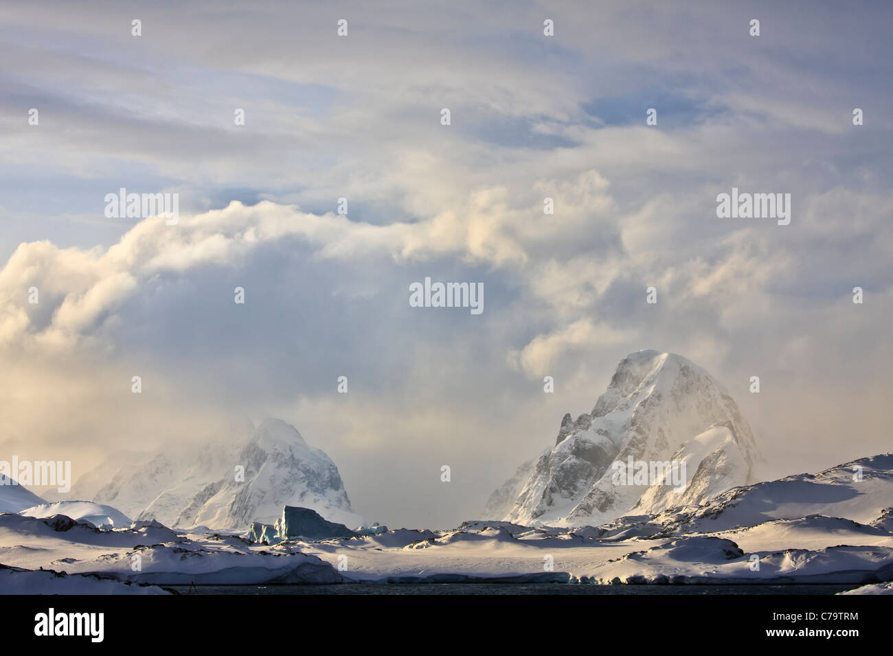 Beautiful snow-capped mountains in Antarctica Stock Photo - Alamy