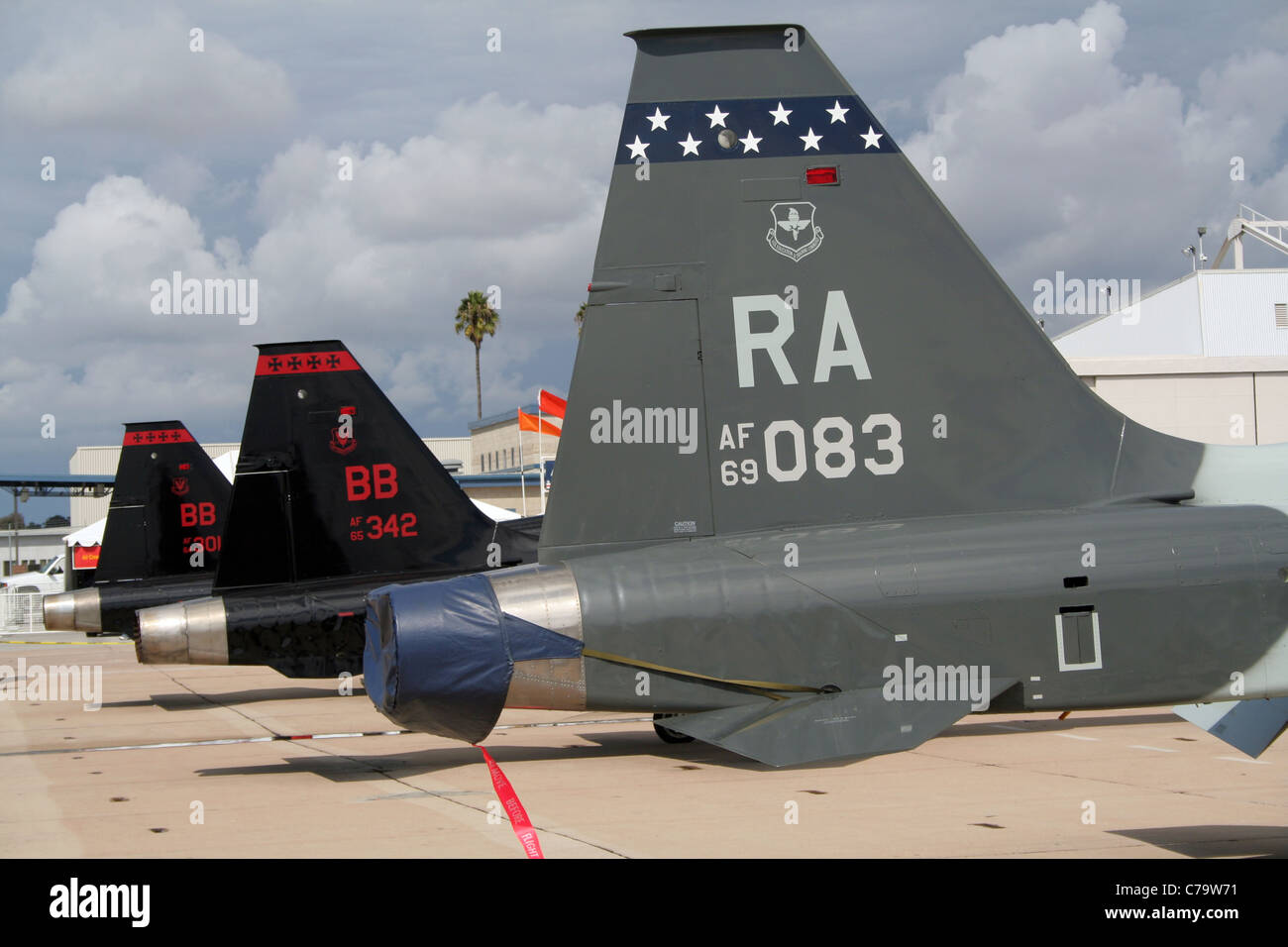 US Air Force T-38 Talom trainer jet tails Stock Photo - Alamy