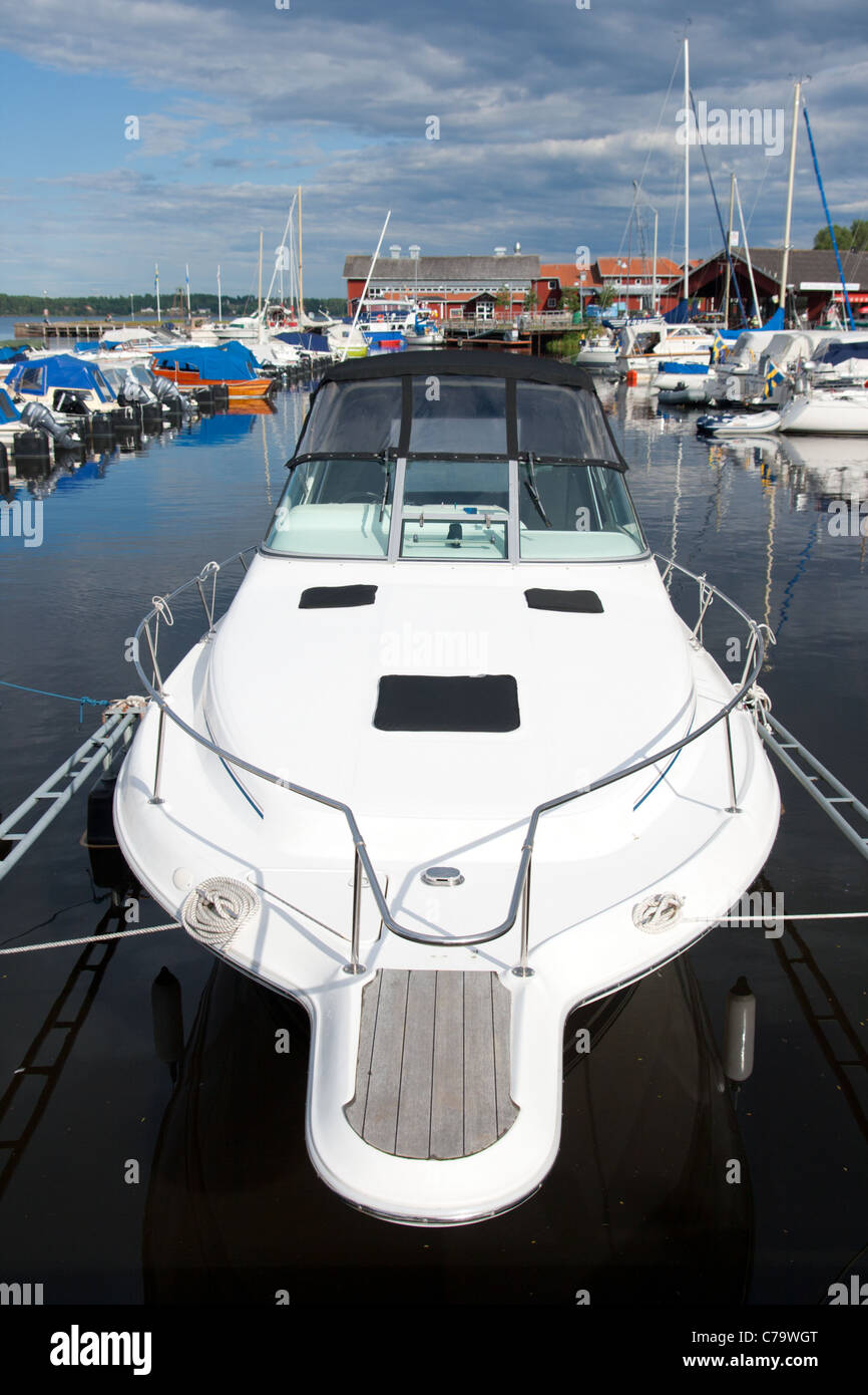Luxury yacht in a marina in Sweden Stock Photo - Alamy