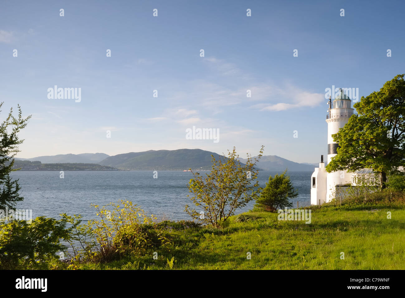 The Cloch Lighthouse at the Gantocks, on the river Clyde, Scotland ...