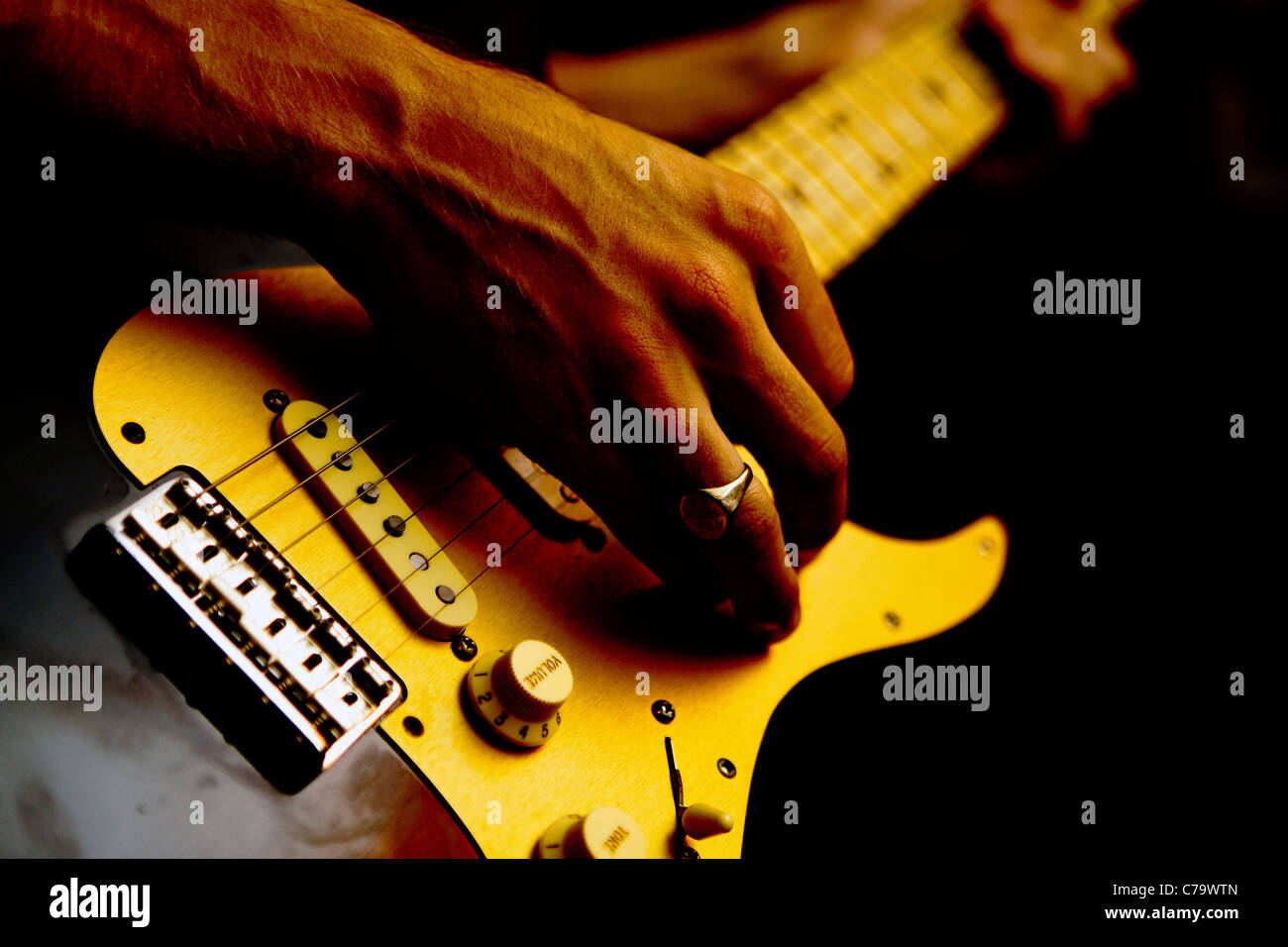 Man playing electric guitar Stock Photo - Alamy