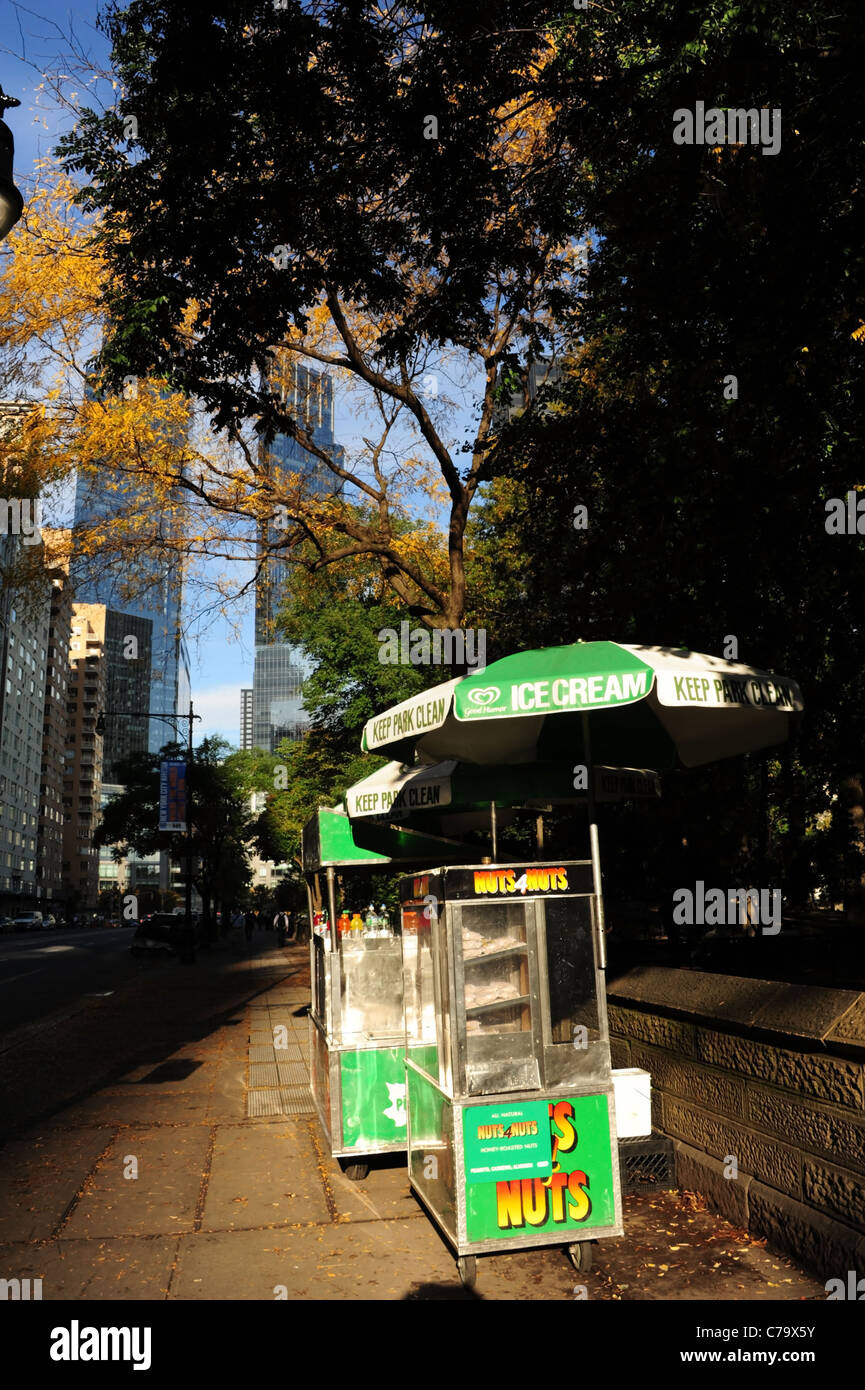 Early morning sunshine portrait fast food snack stall standing under ...