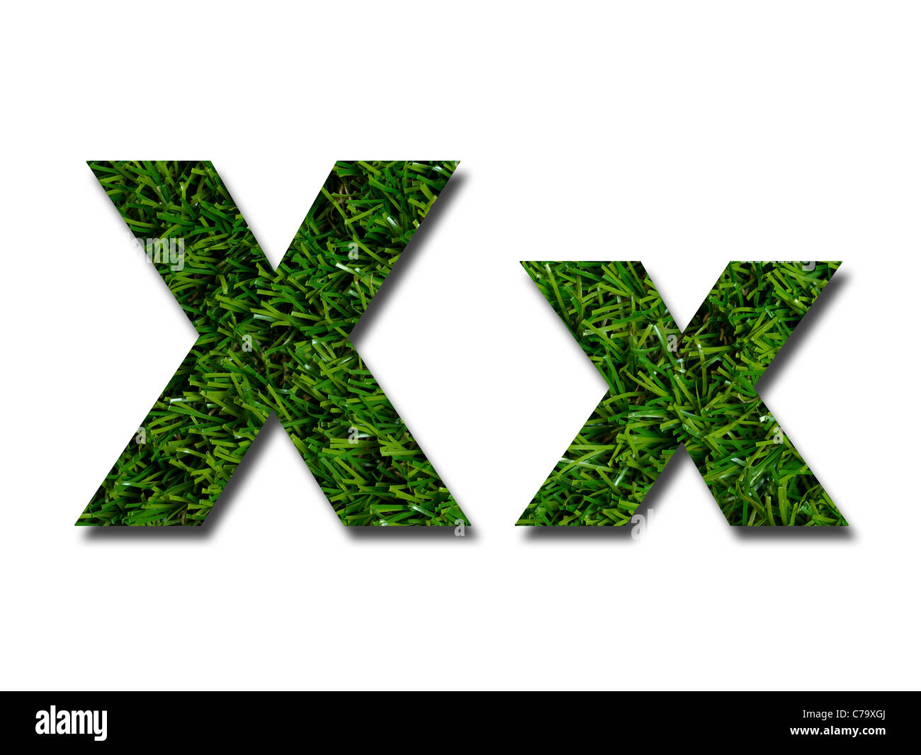 Cutout letters of the alphabet made from grass Stock Photo - Alamy
