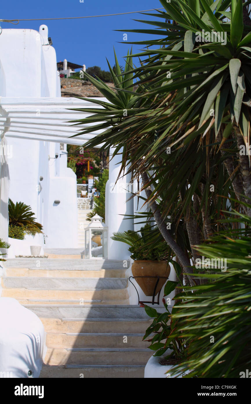 Traditional Cycladic architecture of Mykonos. (Greece, Cyclades Stock ...