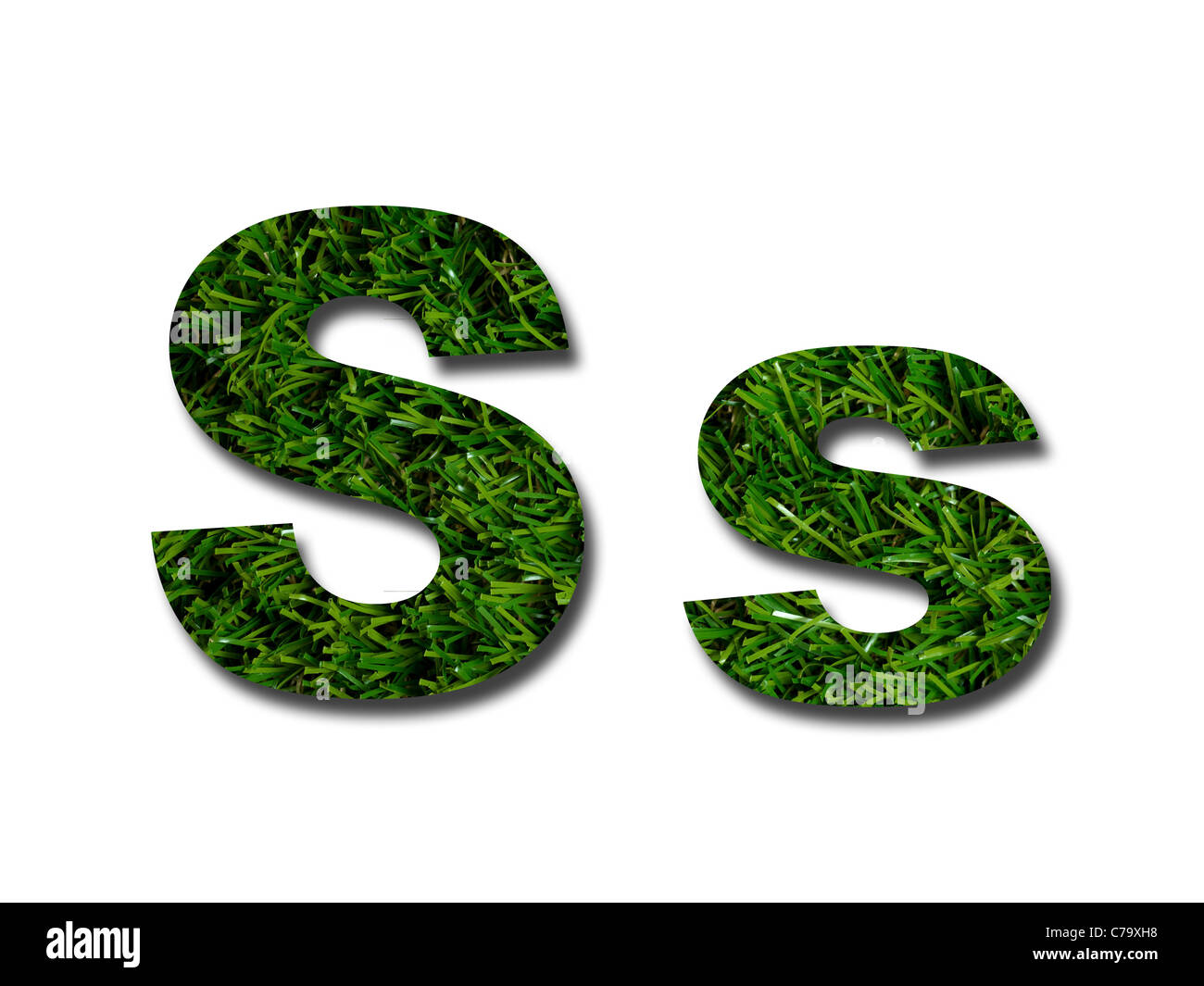 Cutout letters of the alphabet made from grass Stock Photo - Alamy
