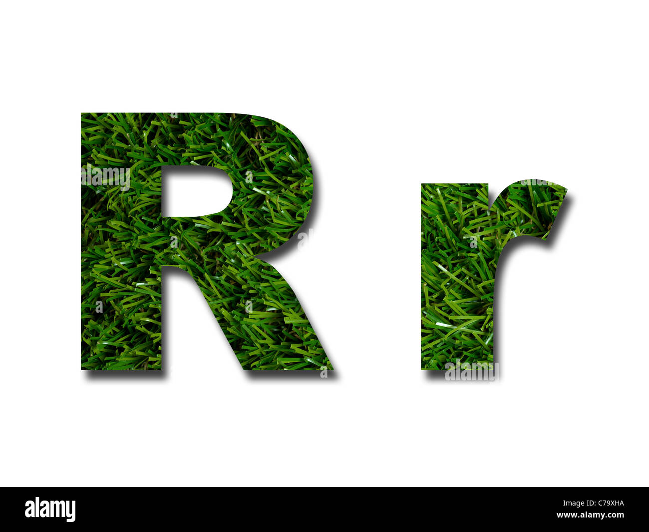 Cutout letters of the alphabet made from grass Stock Photo - Alamy