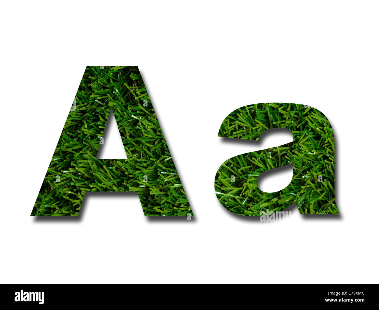 Cutout letters of the alphabet made from grass Stock Photo - Alamy