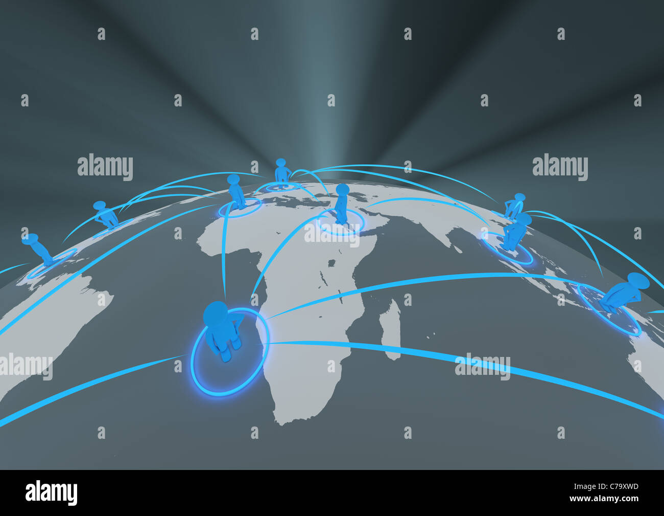 render of a global social network Stock Photo - Alamy