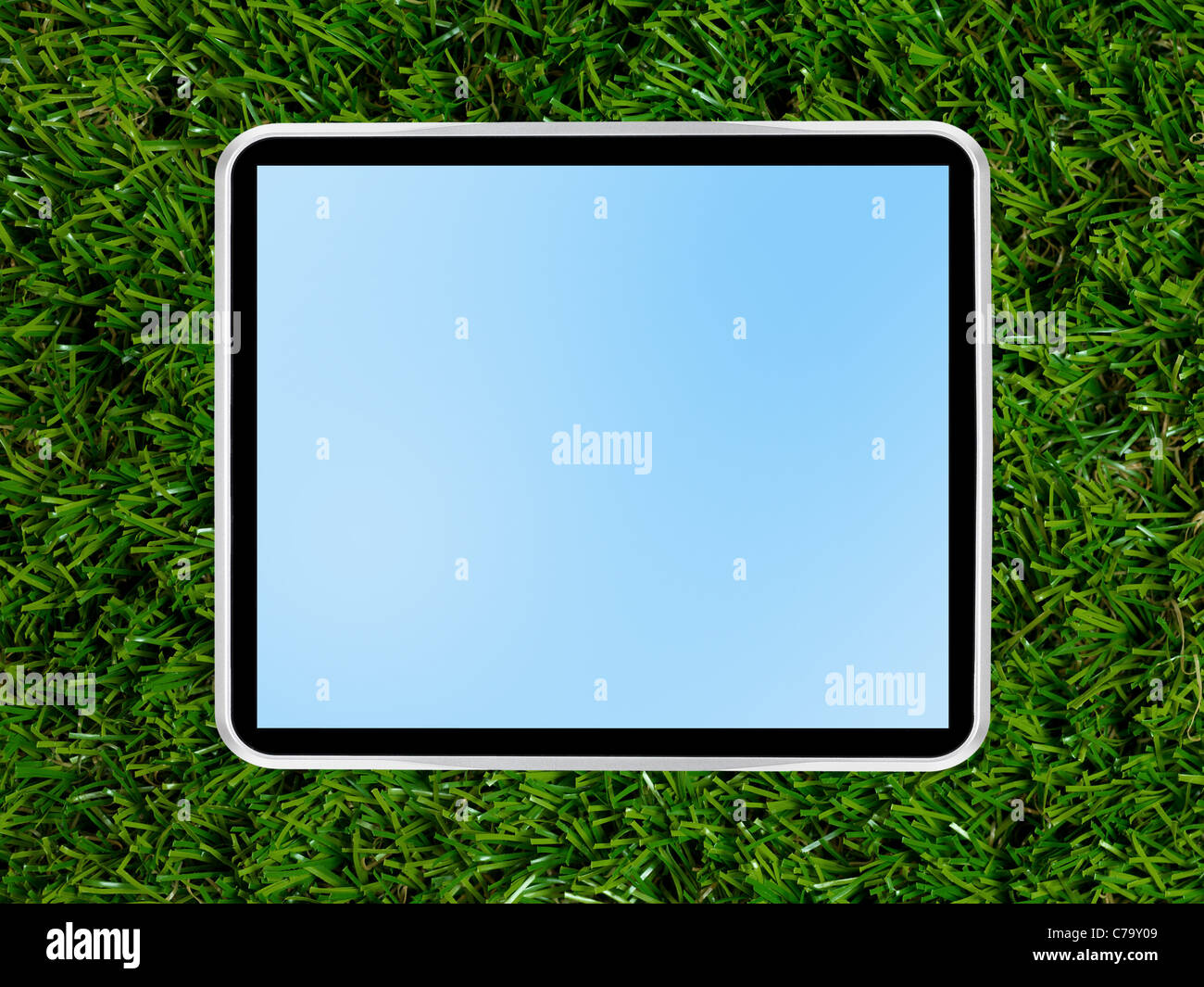 A computer tablet isolated against a white background Stock Photo - Alamy