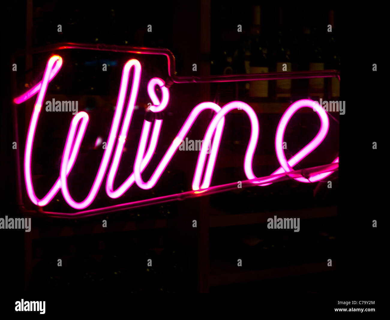 neon wine sign Stock Photo - Alamy