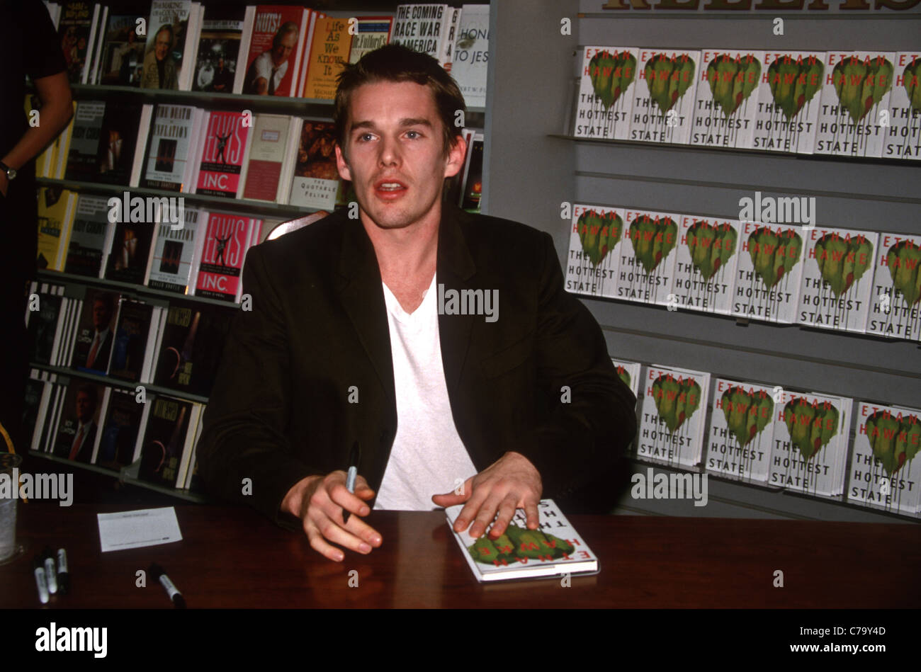 Actor Ethan Hawke signs copies of his first novel October 25, 1996 in ...