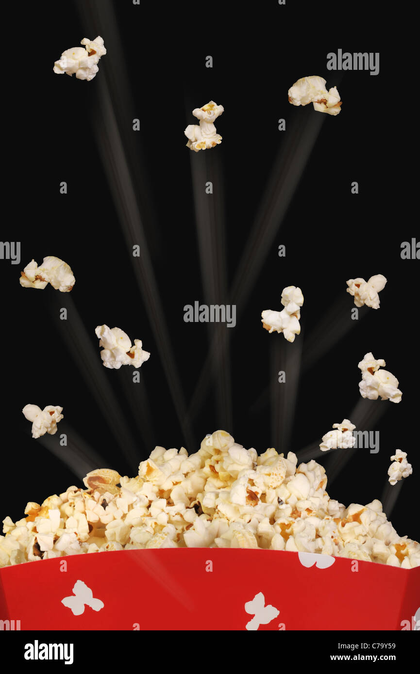 Popcorn Flying High Stock Photo - Alamy
