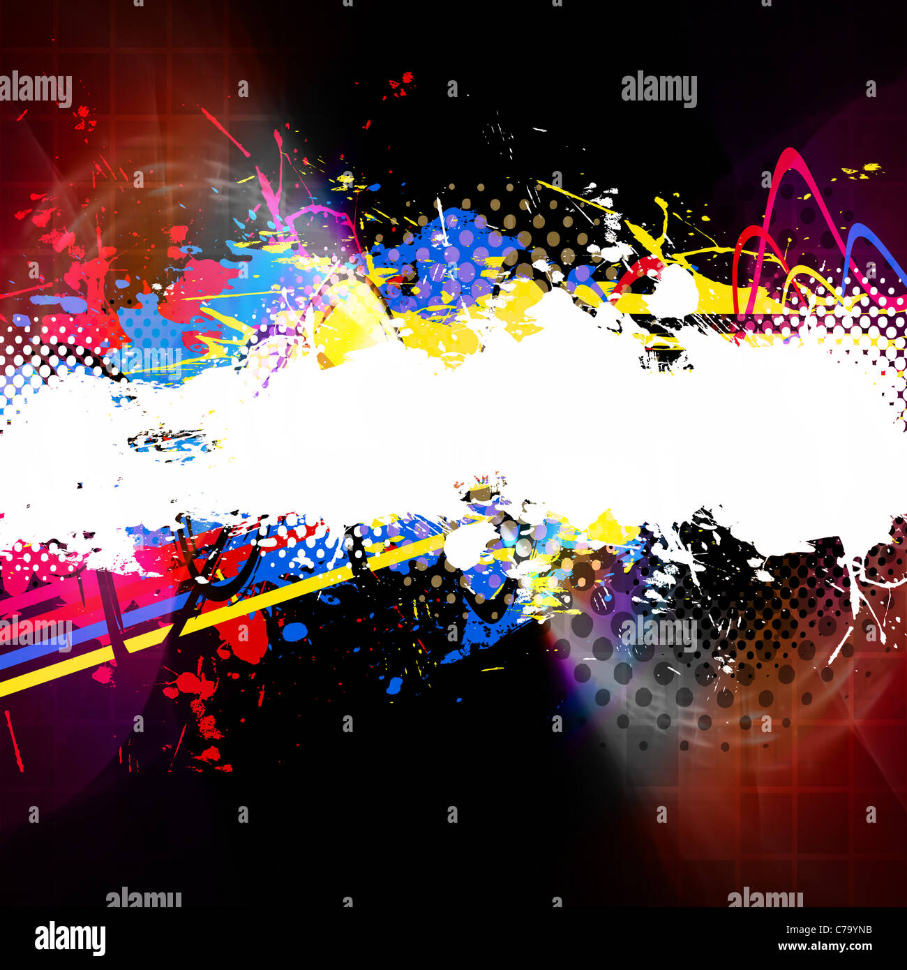 An abstract paint splatter background texture with lots of copy space ...