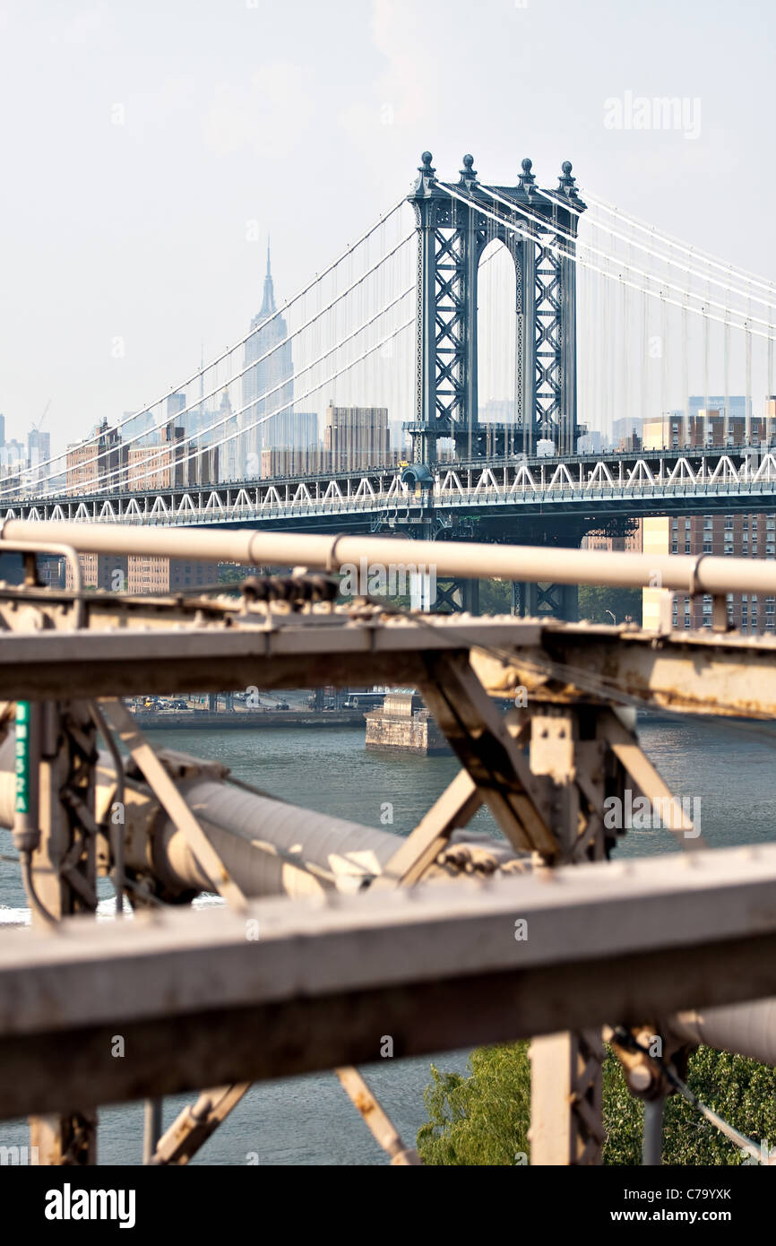 The famous and historic Manhattan Bridge located in New York City Stock ...