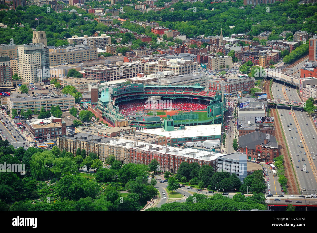 Fenway Park aerial view Stock Photo - Alamy