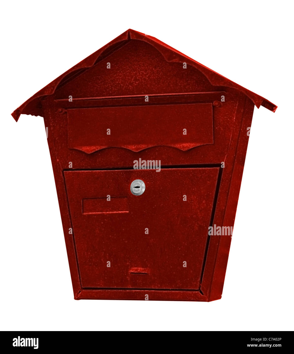 red mailbox isolated on white Stock Photo - Alamy
