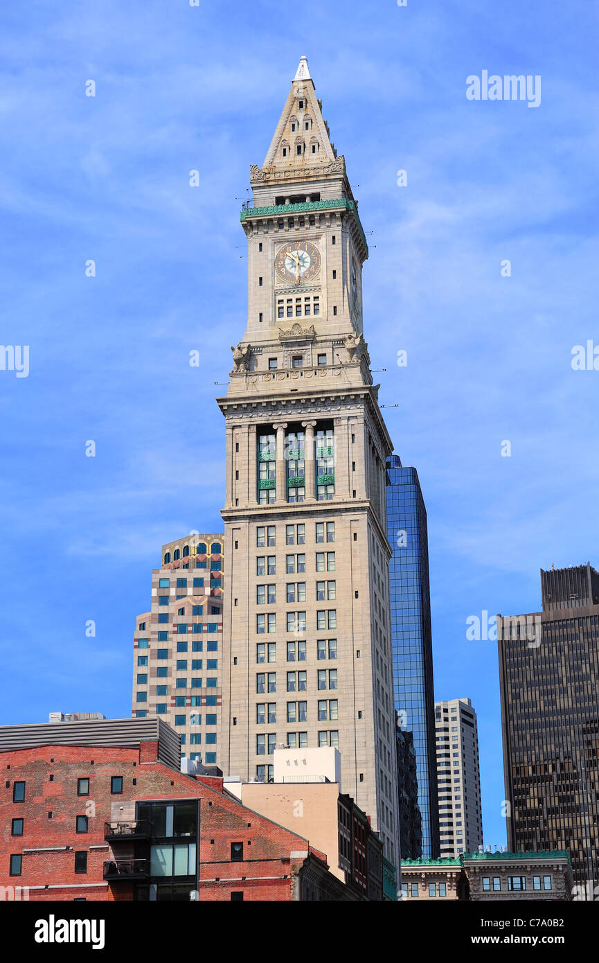 Boston Custom House Clock Tower in downtown Stock Photo - Alamy