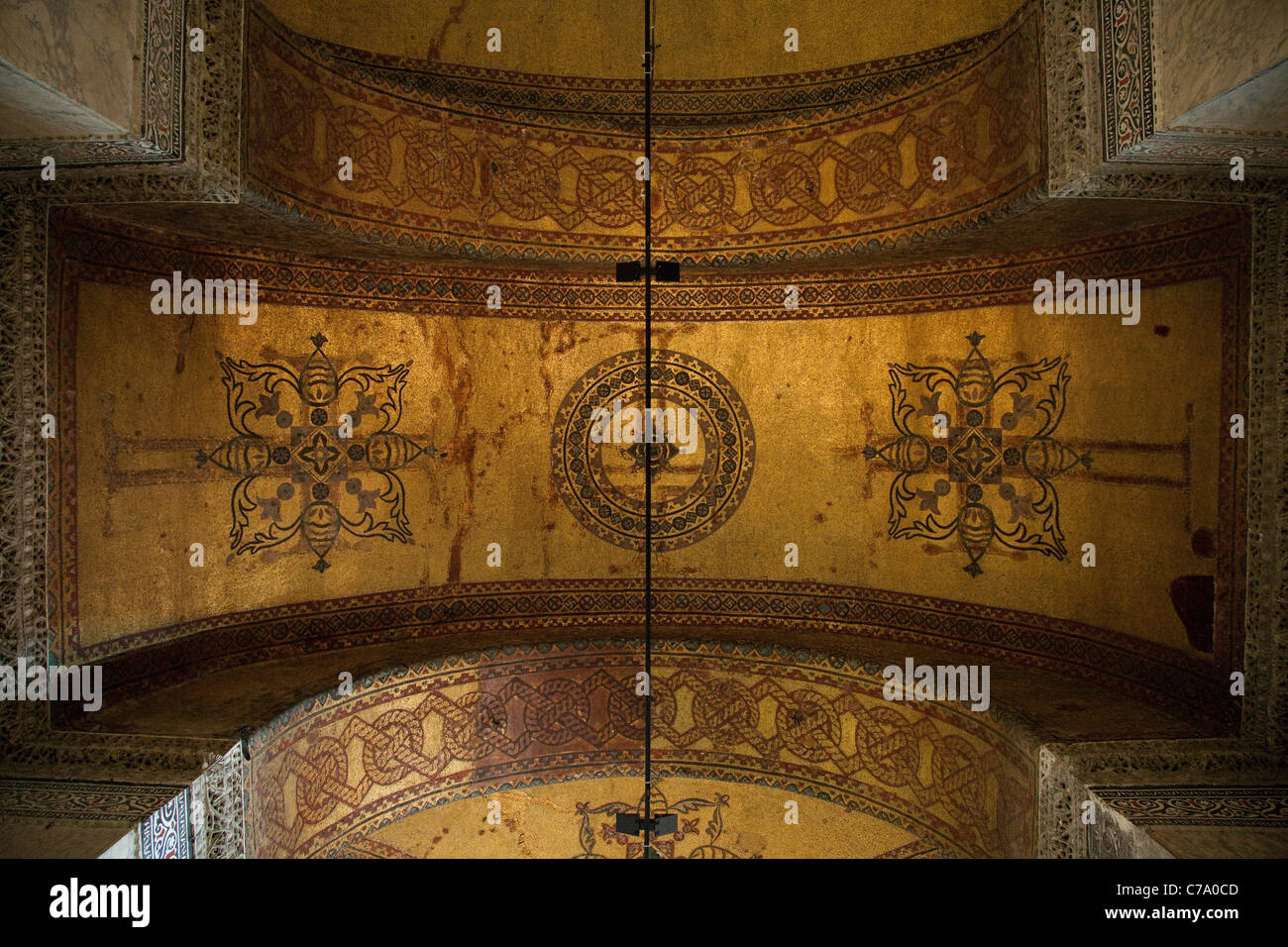 Barrel Vault with Cruciform And Star Icons on Gold at Hagia Sophia ...