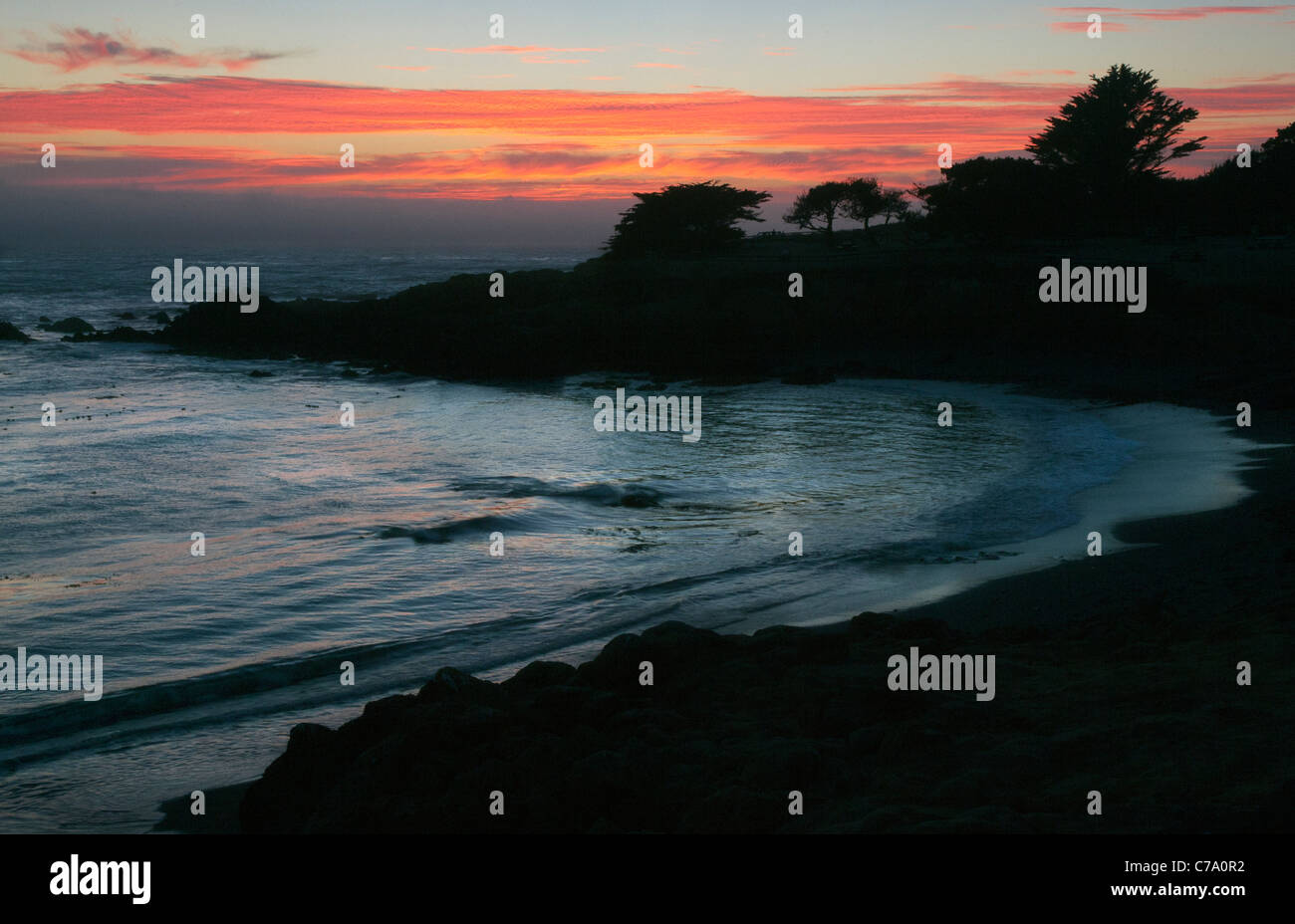 Moonstone Beach at Sunset Stock Photo - Alamy