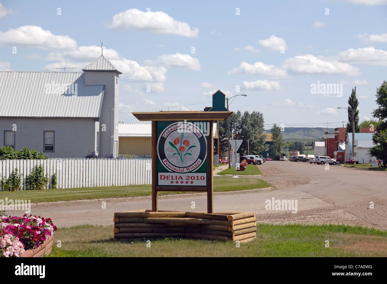 The entrance to the town of Delia, Alberta, Canada Stock Photo - Alamy