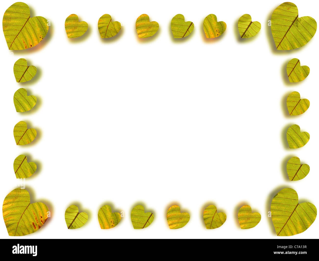 frame made of leaves cut into heart shape Stock Photo - Alamy