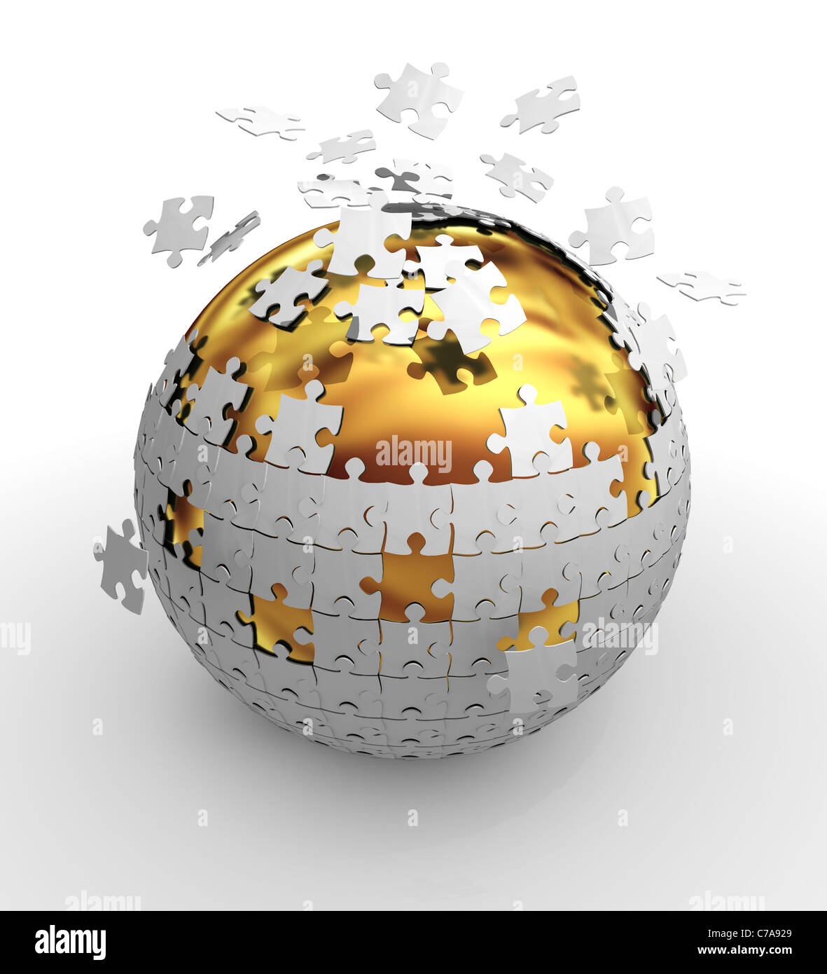 Jigsaw puzzle sphere Stock Photo - Alamy
