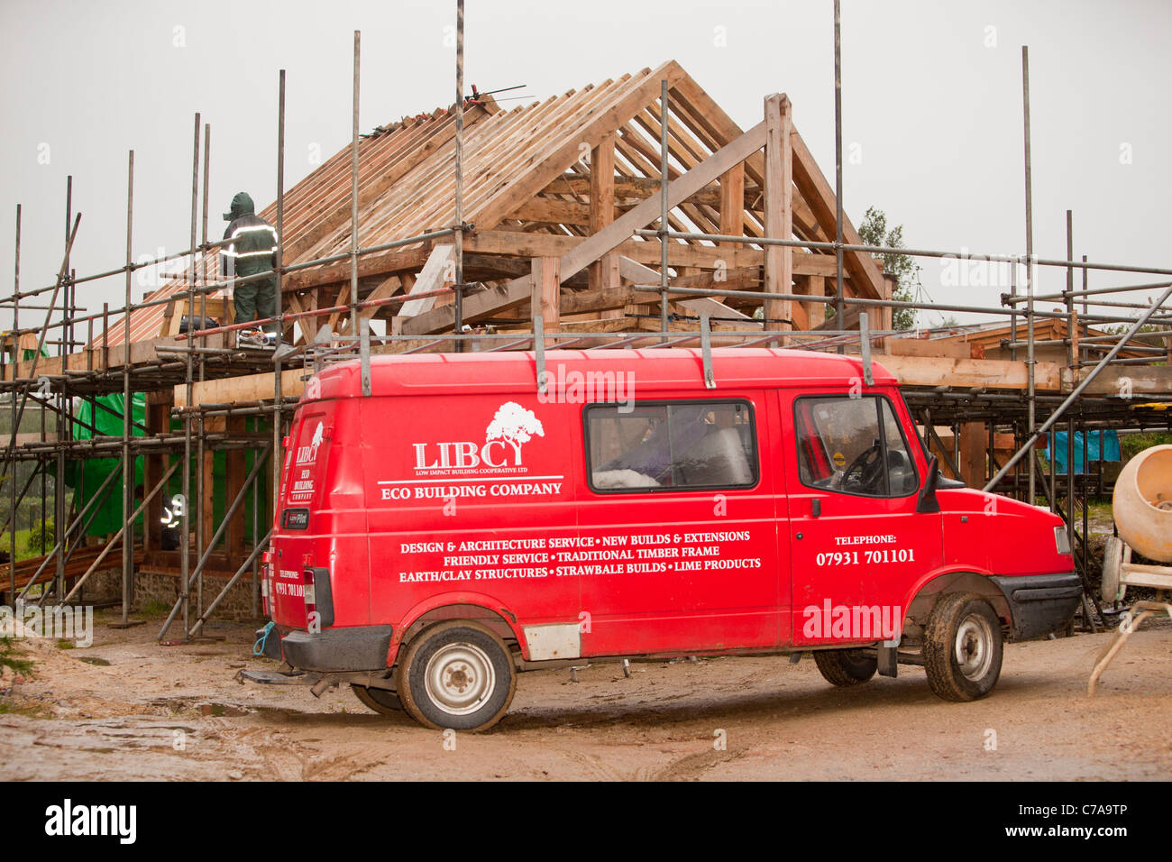 A green build house being constructed by the Low Impact Building ...