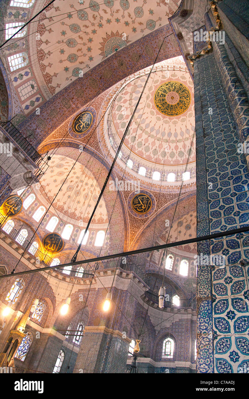Arches and Domes, Interior of The New Mosque; Istanbul, Turkey Stock ...